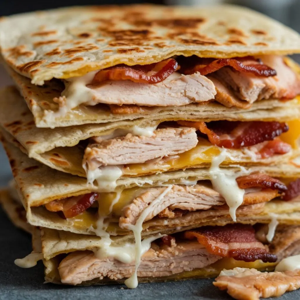 20-Minute Chicken Bacon Ranch Quesadilla – Easy & Flavorful!