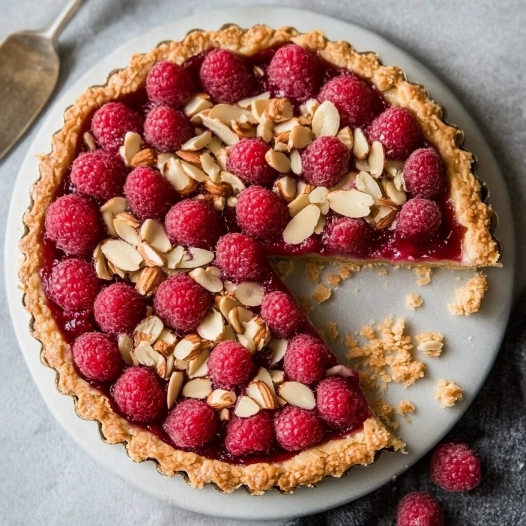 Fresh Raspberry Almond Tart – 8 Servings, 1 Gorgeous Dessert