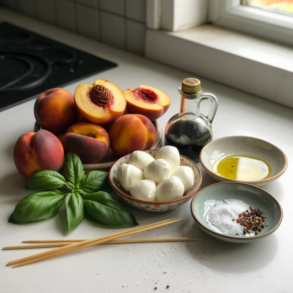 Amazing Peach Caprese Skewers Ready in 20 Minutes