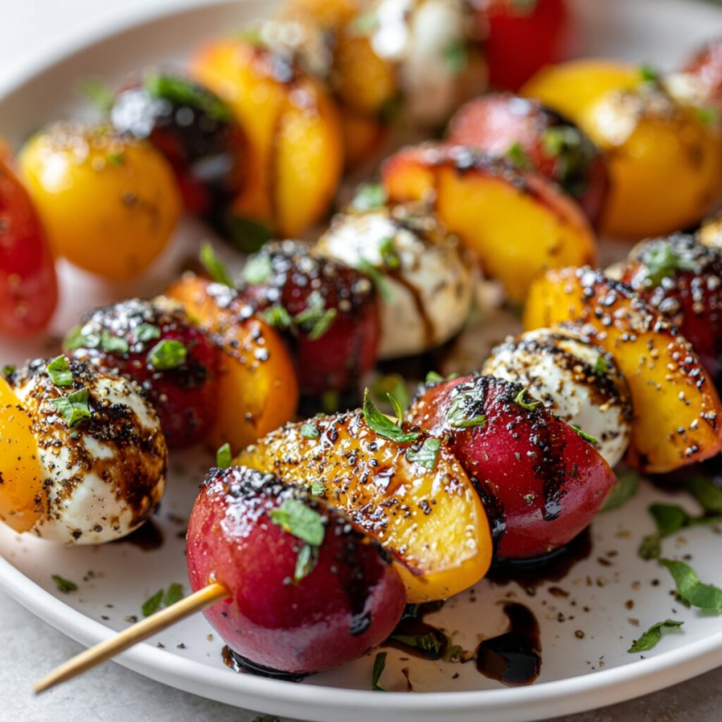 Amazing Peach Caprese Skewers Ready in 20 Minutes