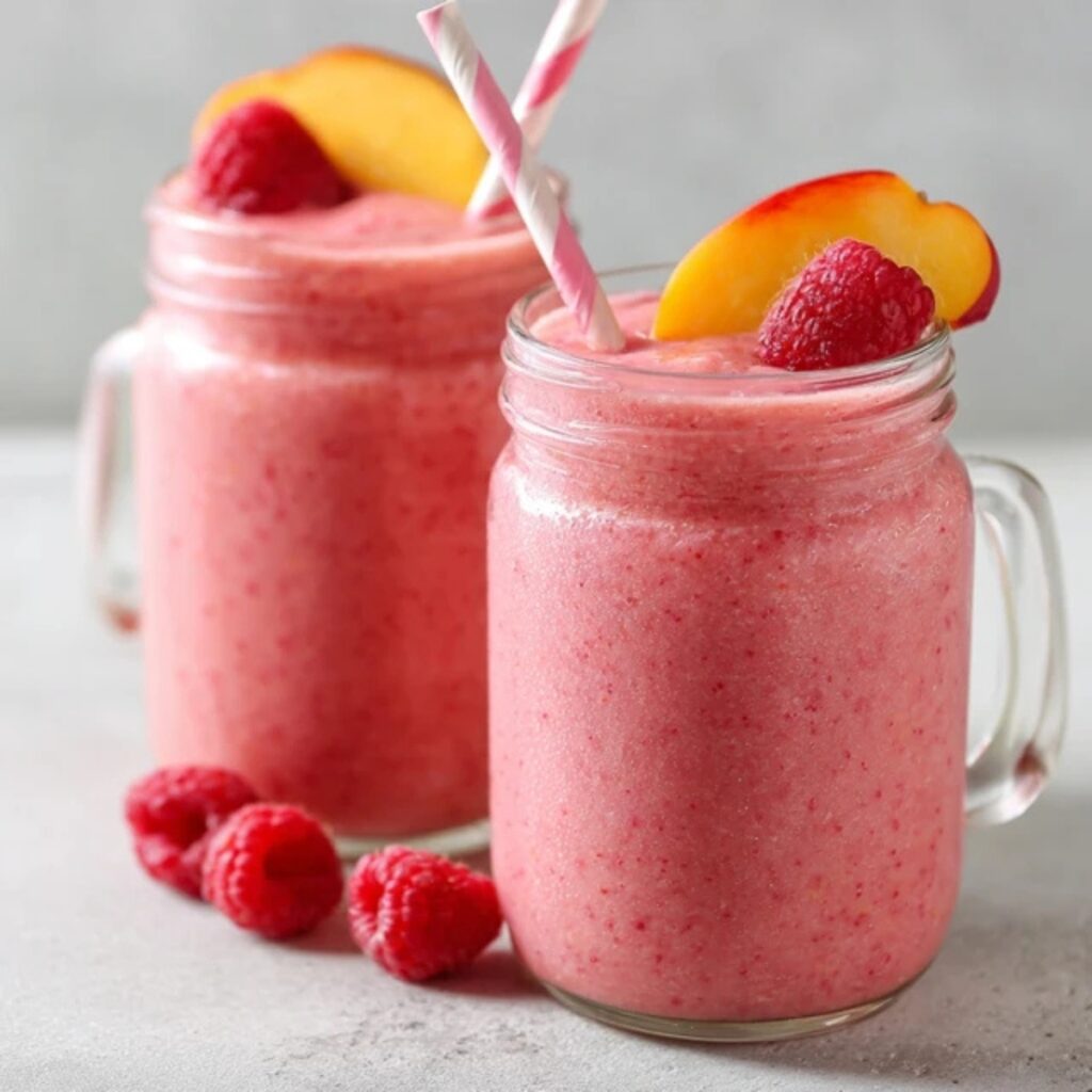 5-Minute Ultimate Raspberry Peach Smoothie Recipe